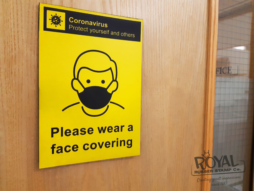 Face Covering Sign | Royal Rubber Stamps